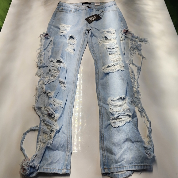 Jeans | Scratch Rippedrepair Denim Jeans | Poshmark